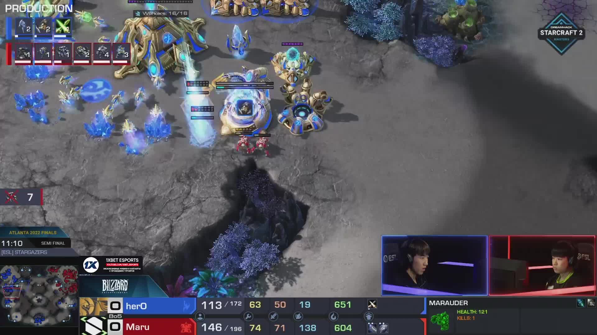Maru vs herO (1/2,bo5) DH SC2 Masters 2022 Atlanta - плей-офф (день #2 ...